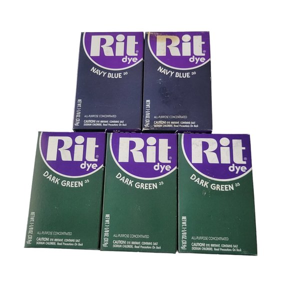 Rit | Art | Lot Of 5 Rit Dye Dark Green 35 Navy Blue 3 Old Formula New ...